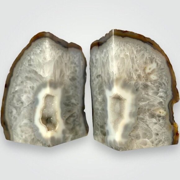 Interiors in Balance | Accents | Agate Crystal Bookends Natural Stone W ...